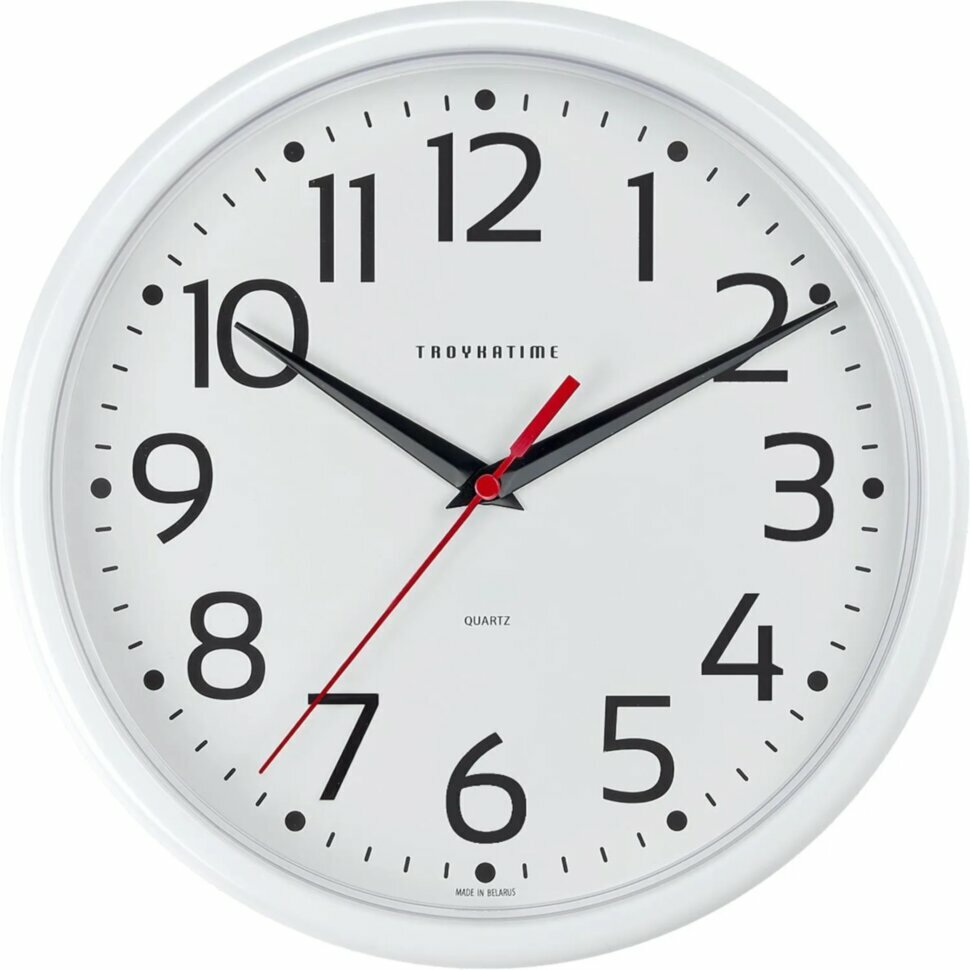 Часы настенные пластиковые, модель 02, диаметр 245 мм, 91910912, 1556805