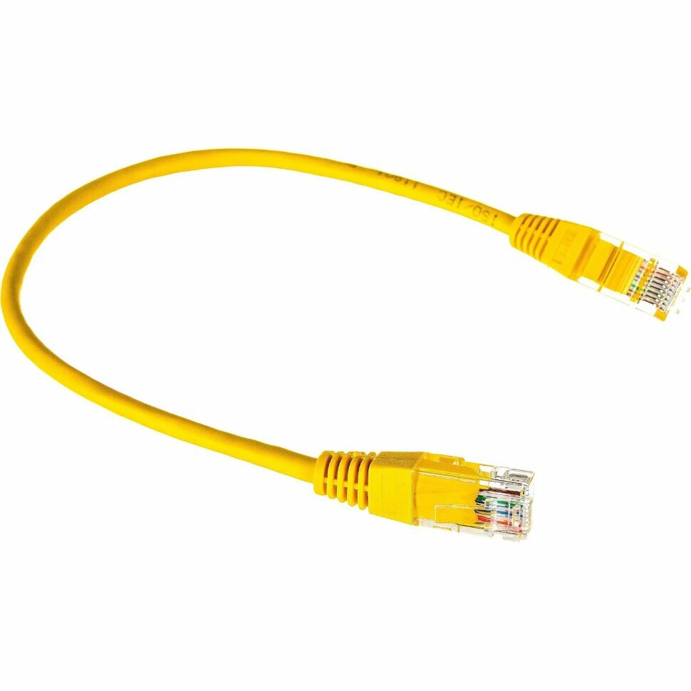 Патч-корд TWT TWT-45-45-0.3-YL UTP кат.5e, 0.3 м, желтый, 2125714