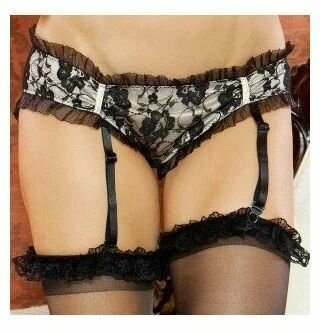 Полупрозрачные трусики с подвязками Fantasy Lingerie, размер S