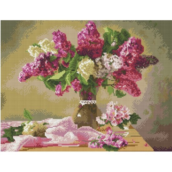 Алмазная мозаика Три Совы Букет сирени, 40*50 см, на деревянном подрамнике