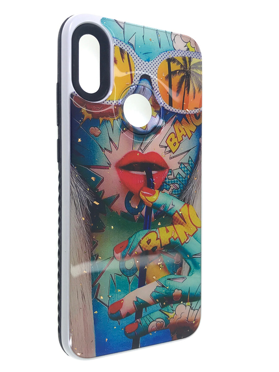 Чехол Мобильная Мода для Huawei Y6 2019/Honor 8A Накладка силиконовая с эпоксидной смолой и цветным рисунком