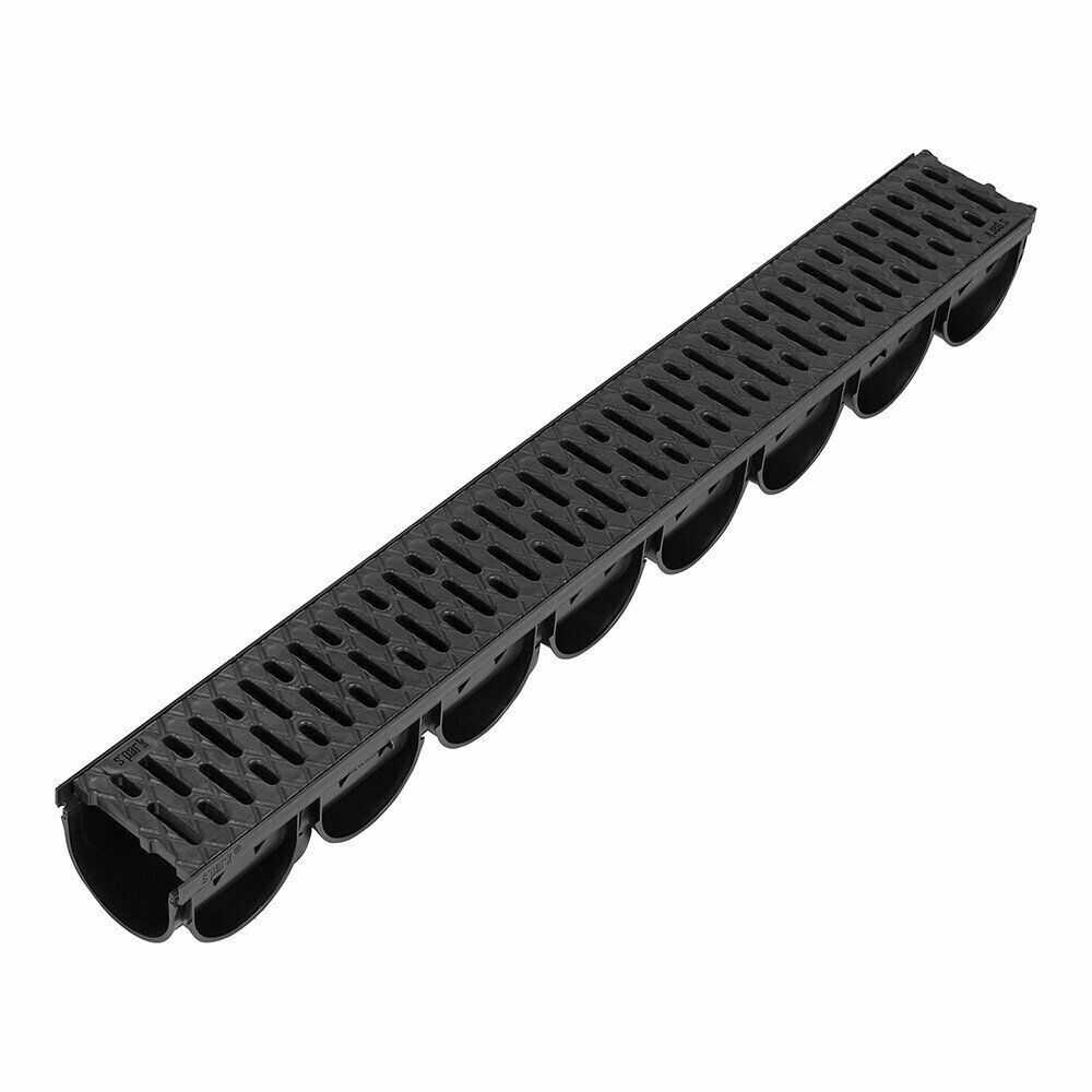 Лоток водоотводный пластиковый 1000х130х100 мм Standartpark Spark 3 с пластиковой решеткой класс А15 (88208) Standartpark 88208