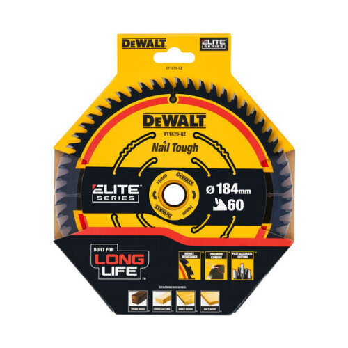Диск пильный Dewalt DT1670-QZ, ELITE CSB, 184x16мм, 60T