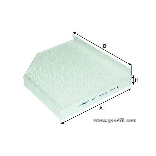 Фильтр салонный для автомобиля Porsche, GOODWILL AG 431 CF (1 шт.)