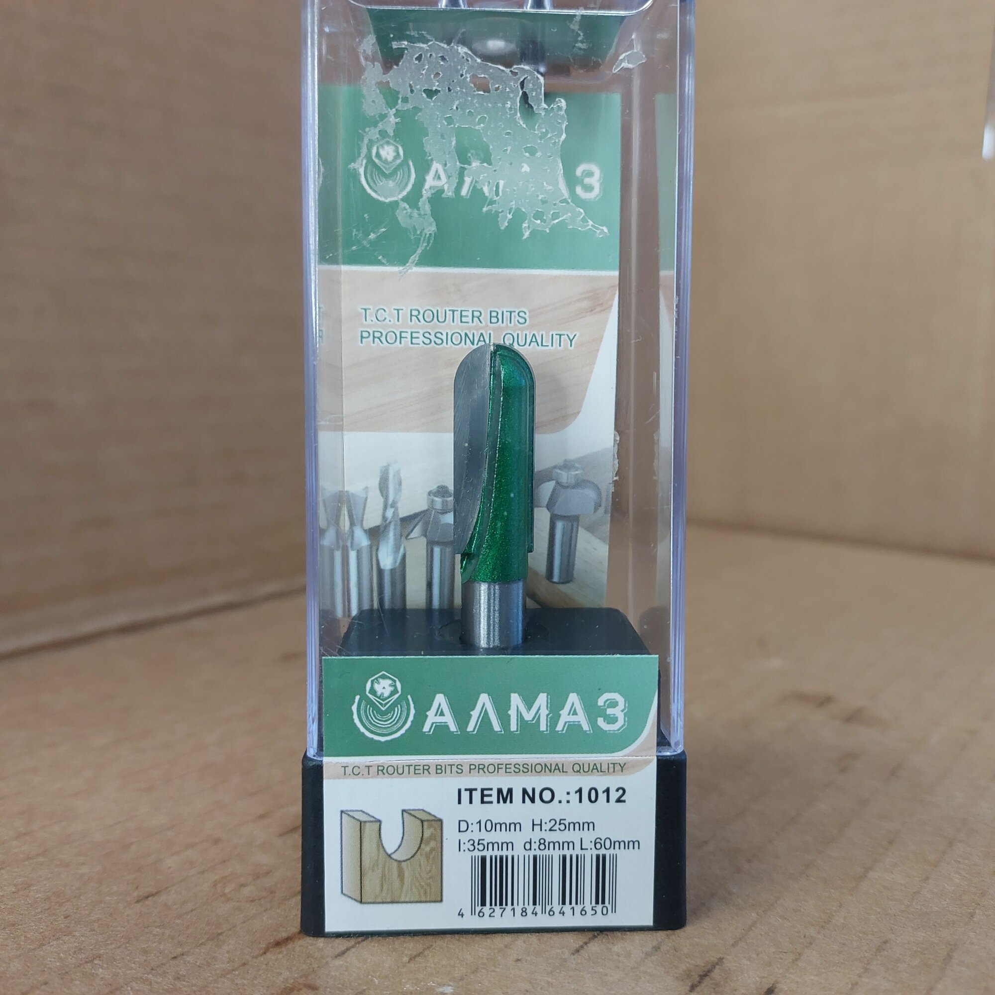 Фреза галтельная удлиненная Алмаз 1012 D:10mm I:25mm d:8mm L:60mm