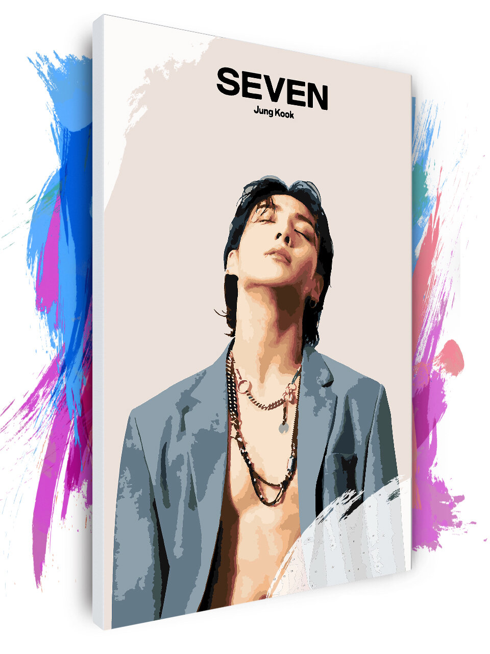 Картина по номерам на холсте BTS Чонгук - Seven, 40 х 60 см