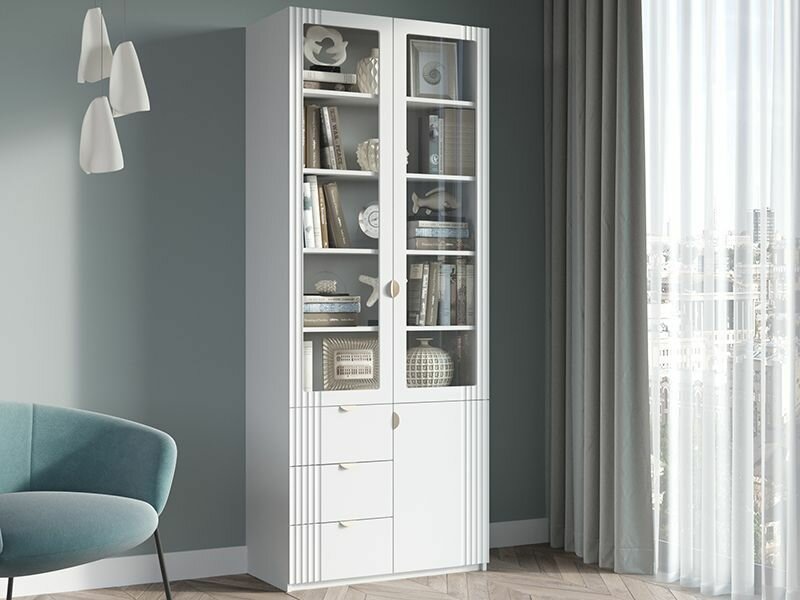 Книжный шкаф с полками " Санторини 4" 80х200х40 Лотос