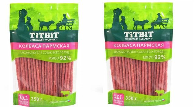 Titbit колбаса пармская для собак, 350 г, 2 шт