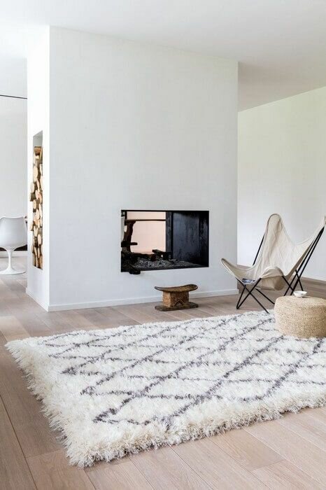 Ковер шерстяной бельгийский на пол в спальню в гостиную 160х230 см бежевый модерн современный ворс 70 мм шегги 130653 Kover-Russia