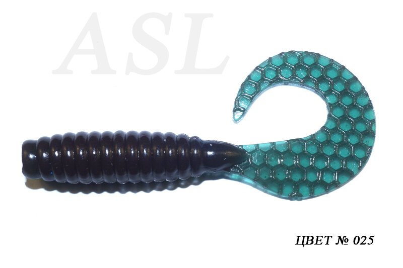 Силиконовая приманка ASL "Твистер" цвет № 025, L-4см (1.6"), 12шт/уп