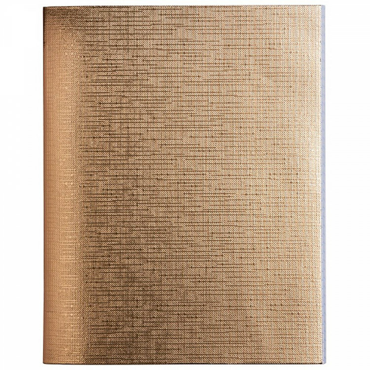 Тетрадь А5 клетка 48 листов бумвинил скоба (Hatber) Metallic Золото арт 48Т5бвВ1. Количество в наборе 10 шт.