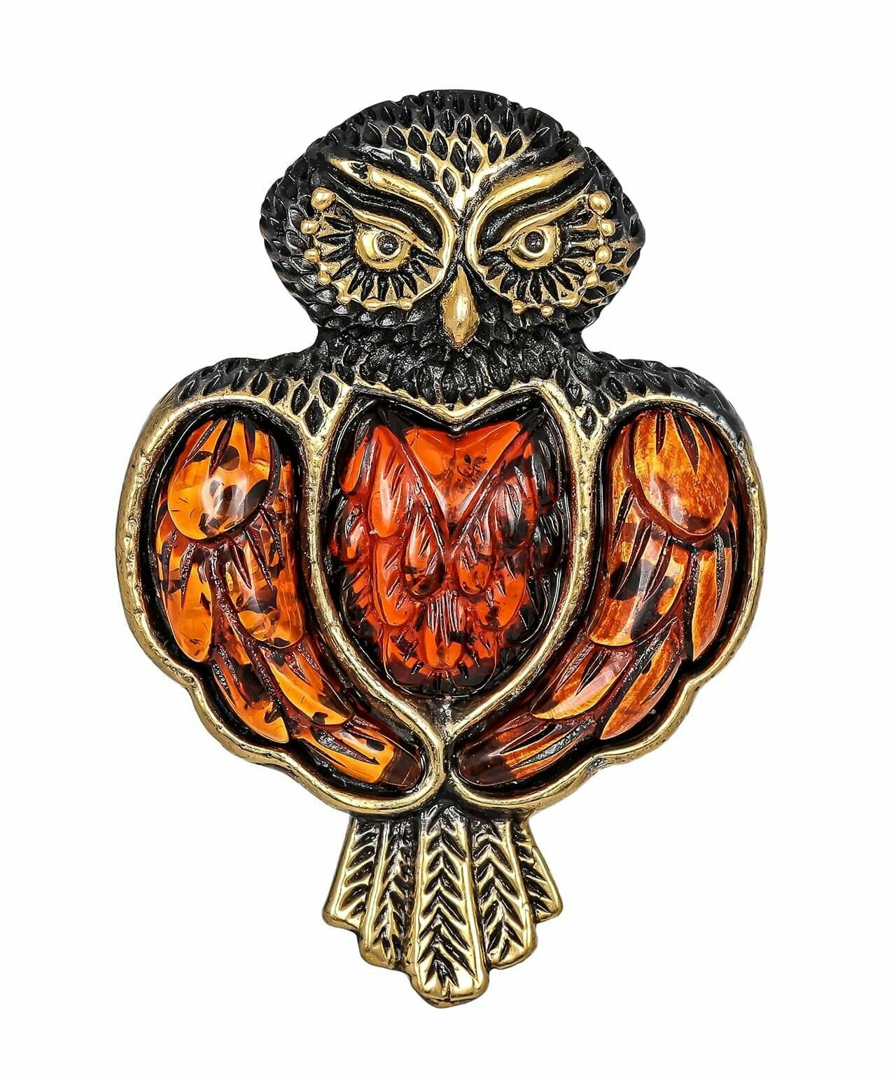 Брошь, янтарь