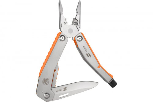 Мультитул Stinger 105 мм, 8 функций, сталь/АБС-пластик, оранжевый, в комплекте нейлоновый чехол