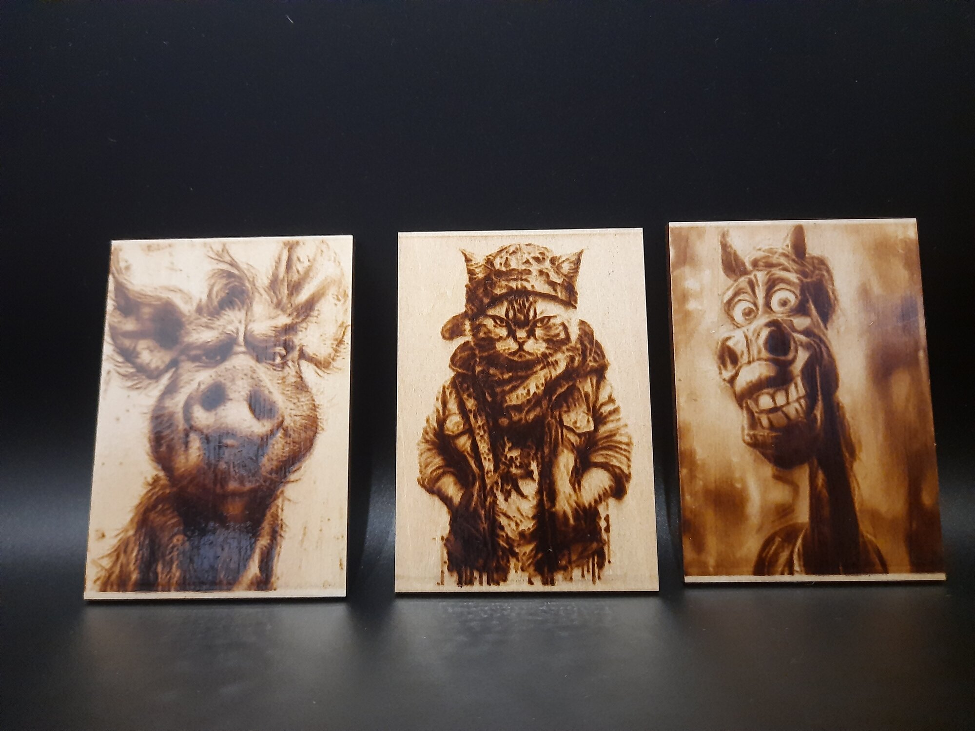 Набор магнитиков на холодильник выжженные на дереве