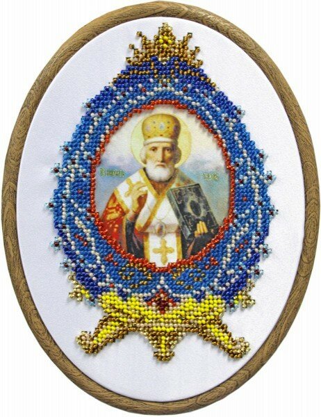 Набор для вышивания Матренин Посад #0097/БП Святой Николай Чудотворец, Вышивка бисером, 24 х 26 см