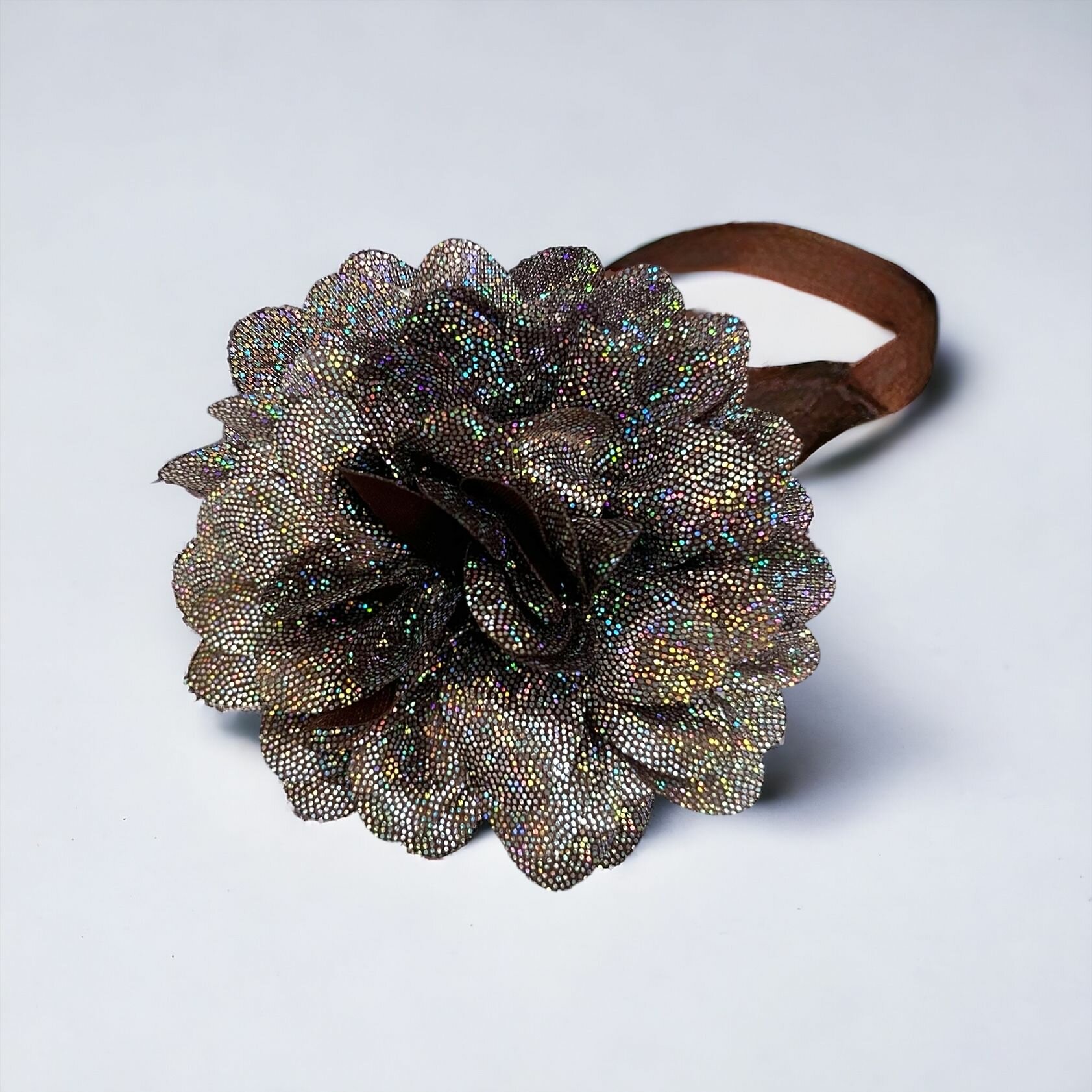 Украшение - ошейник, регулируемый, с цветком для кошек и собак, шоколадный