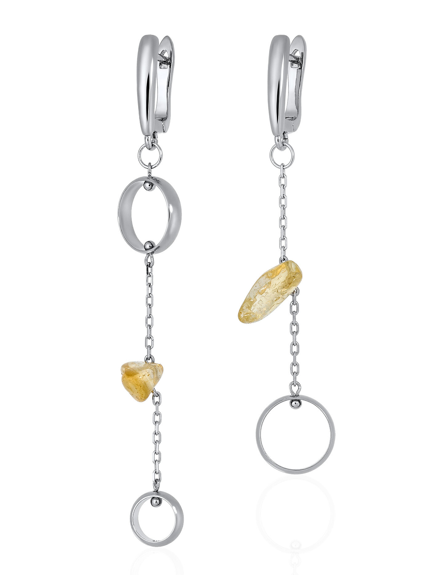 Серьги, цитрин