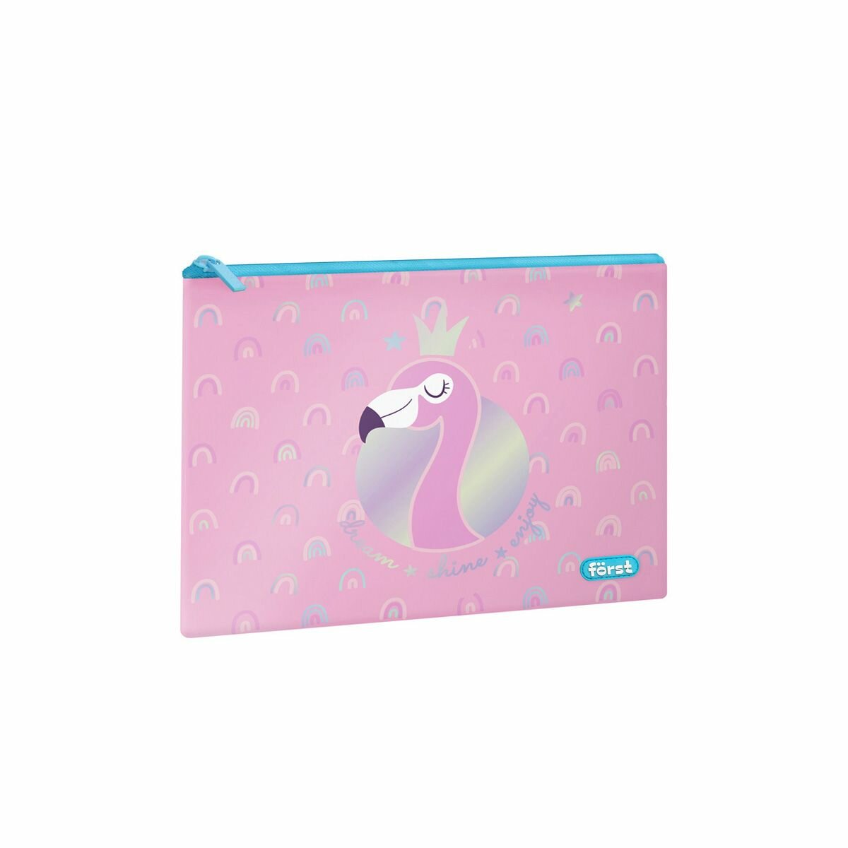 Папка текстильная на молнии Shiny flamingo А5 205х255мм Forst