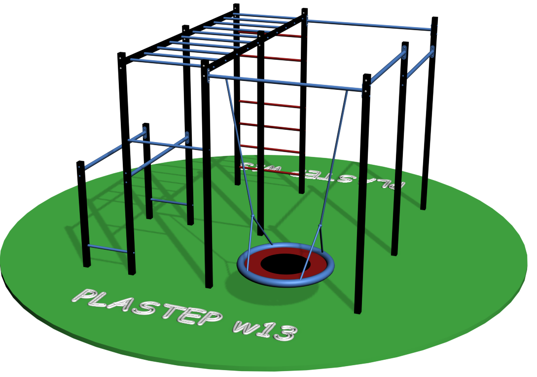 Спортивно-игровой комплекс "Workout74" W13, металл, с качелями "Гнездо", 220х220см