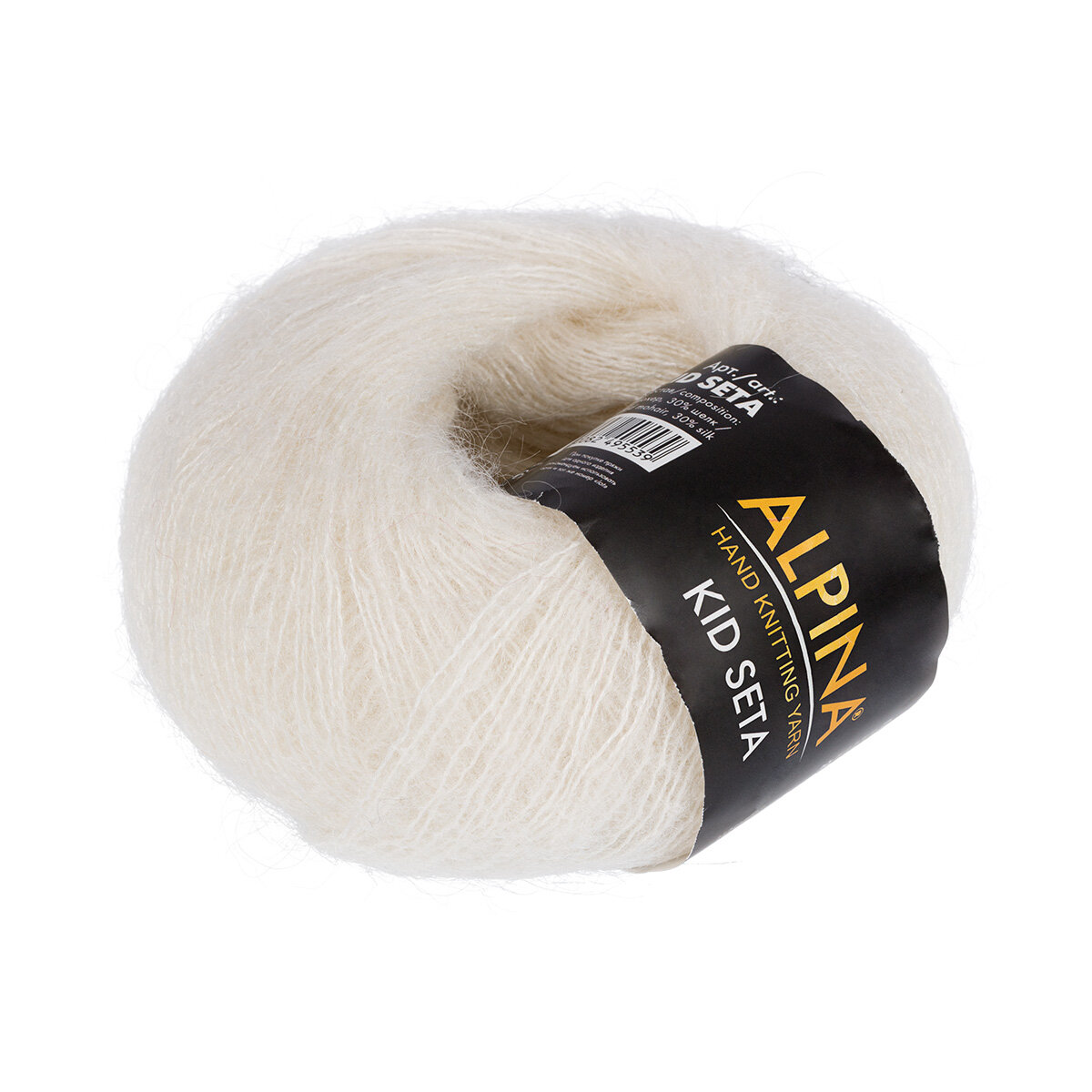 Пряжа Alpina "KID SETA" 70% кид мохер, 30% шелк 4 шт. по 25 г 225 м №01 белый