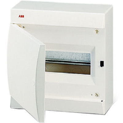 LUC 122380008 UNIBOX бокс настенный 8М непрозр. дверь белый (с клемм)