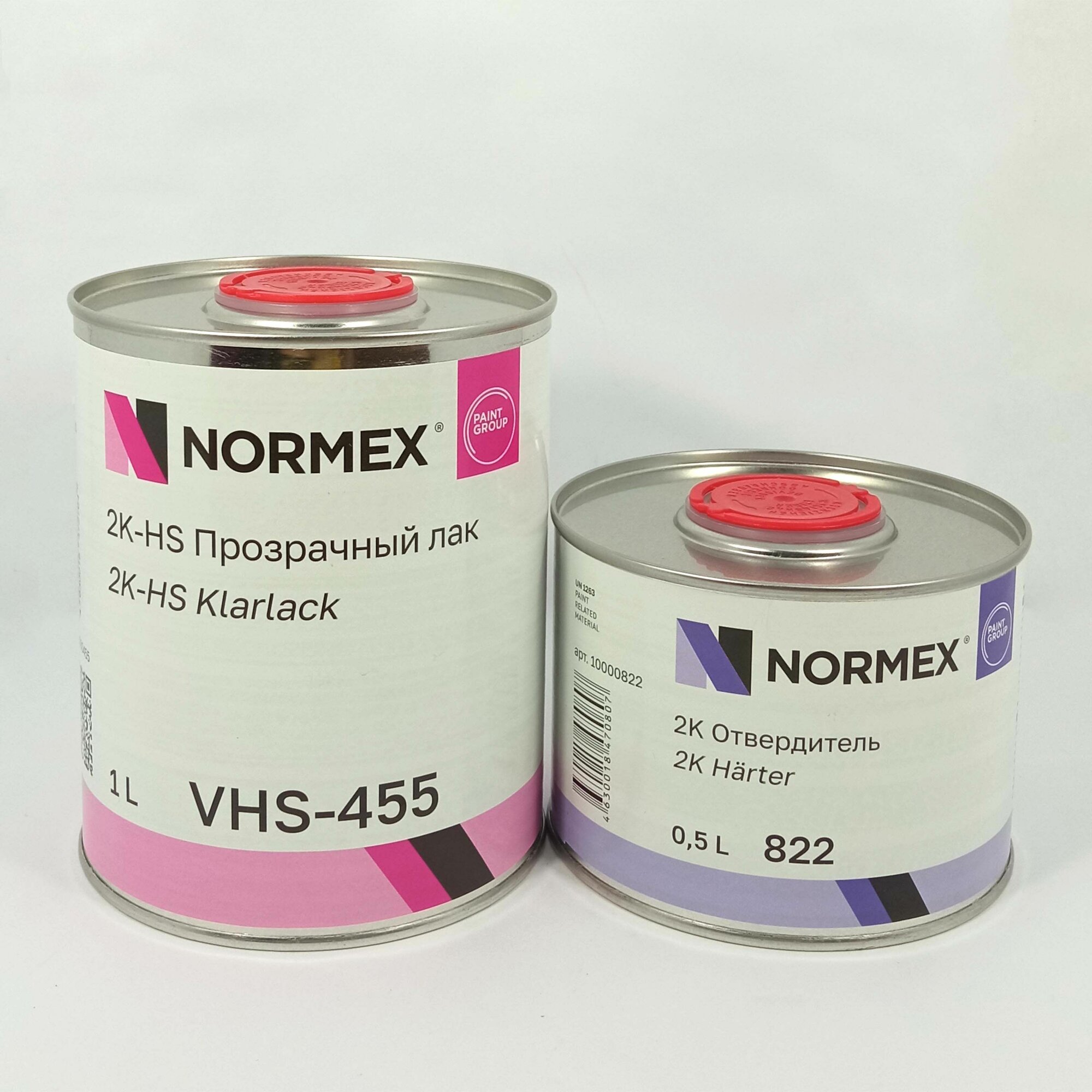 Лак прозрачный NORMEX 455 VHS 2К 1л + 0,5л отвердитель Normex 822 (комплект)