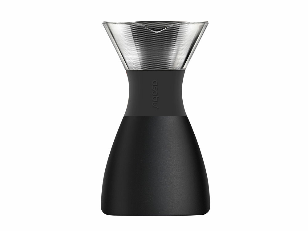 Кофеварка Asobu "Pour Over" автоматическая, 1 л, нержавеющая сталь, в тубе, черная