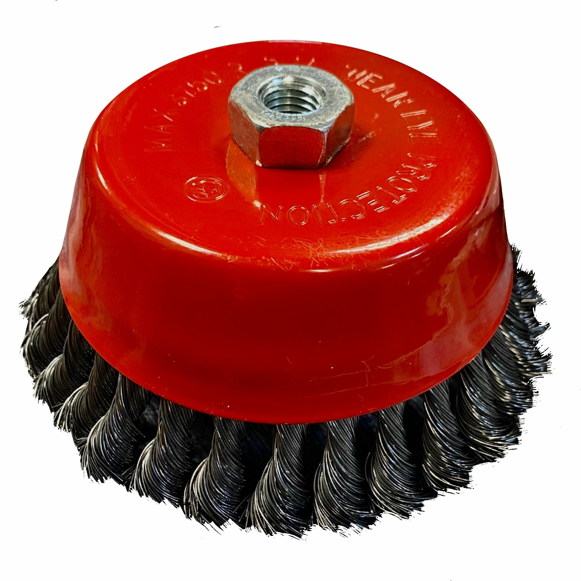 Корщетка - насадка стальная для УШМ /тип чашка , гайка М14, витая проволока диам.150 мм курс / арт. 39045