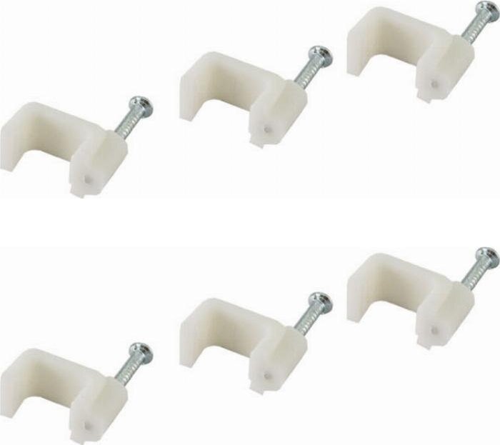 Скоба пластиковая плоская TDM Electric 14 мм (50 шт.) (комплект из 2 уп.)