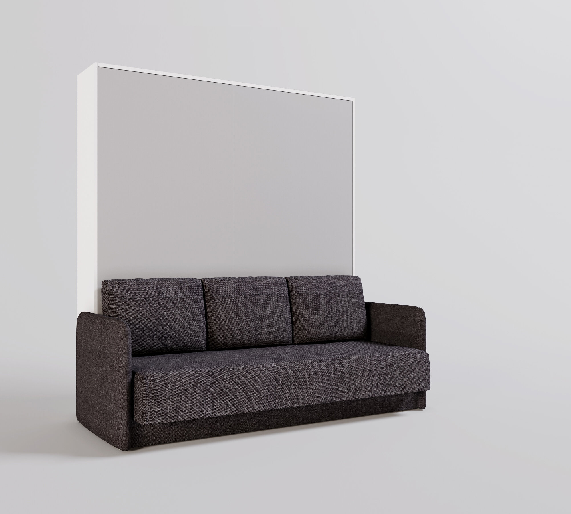 Шкаф кровать-трансформер с диваном Летто Пуф 1800 с узкими подлокотниками и нижней планкой Тренд