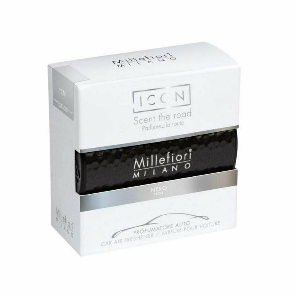 Millefiori Milano ICON / Ароматизатор в авто "Тени металла" Черный CAR AIR FRESHENER ICON "HAMMERED METAL"- NERO