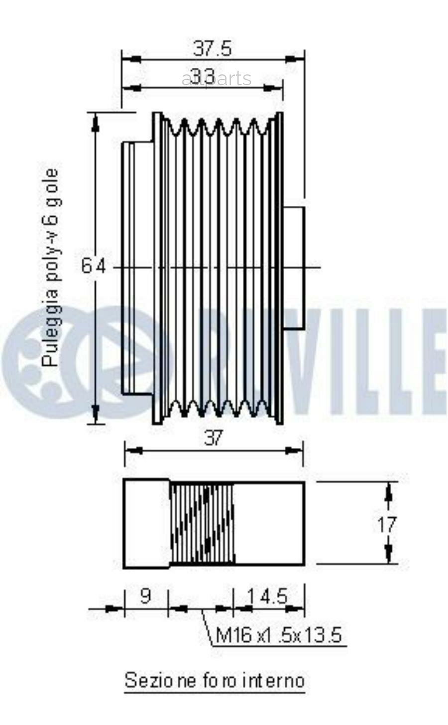 RUVILLE 542103 Шкив генератора