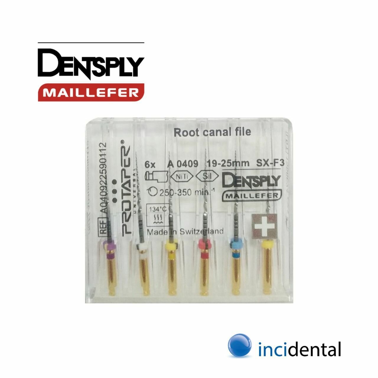 Протейперы Универсал машин-формир (6шт) ProTaper Дентсплай Майлифер (Dentsply Maillefer)в наборе (25 мм:1хS1, 1хS2, 1хF1, 1хF2, 1хF3, 19мм 1хSX) для лучшей обработки корневого канала.