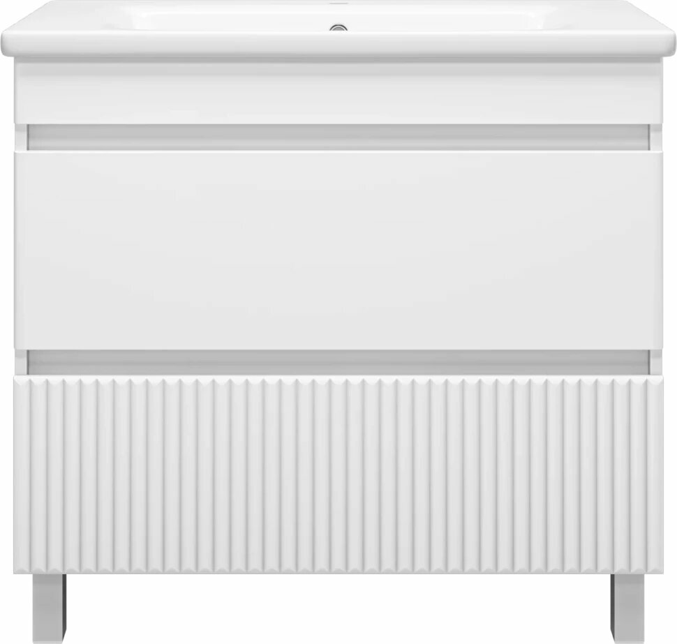 Тумба под раковину Misty Мира П-Мир-01090-012Я 86,6 см, напольная, белый матовый