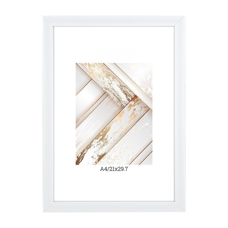 Настольная фоторамка, рамка для фотографии, постера, рисунка, вышивки, документа 21х30 см, 21х29,7 (а4) см, white box, с ножкой-подставкой, белая GF 6425