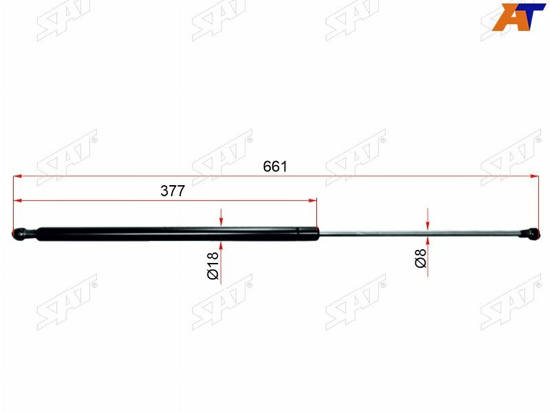 Амортизатор крышки багажника SAT ST-74820-SMG-E02, для HONDA CIVIC 05-12, черный