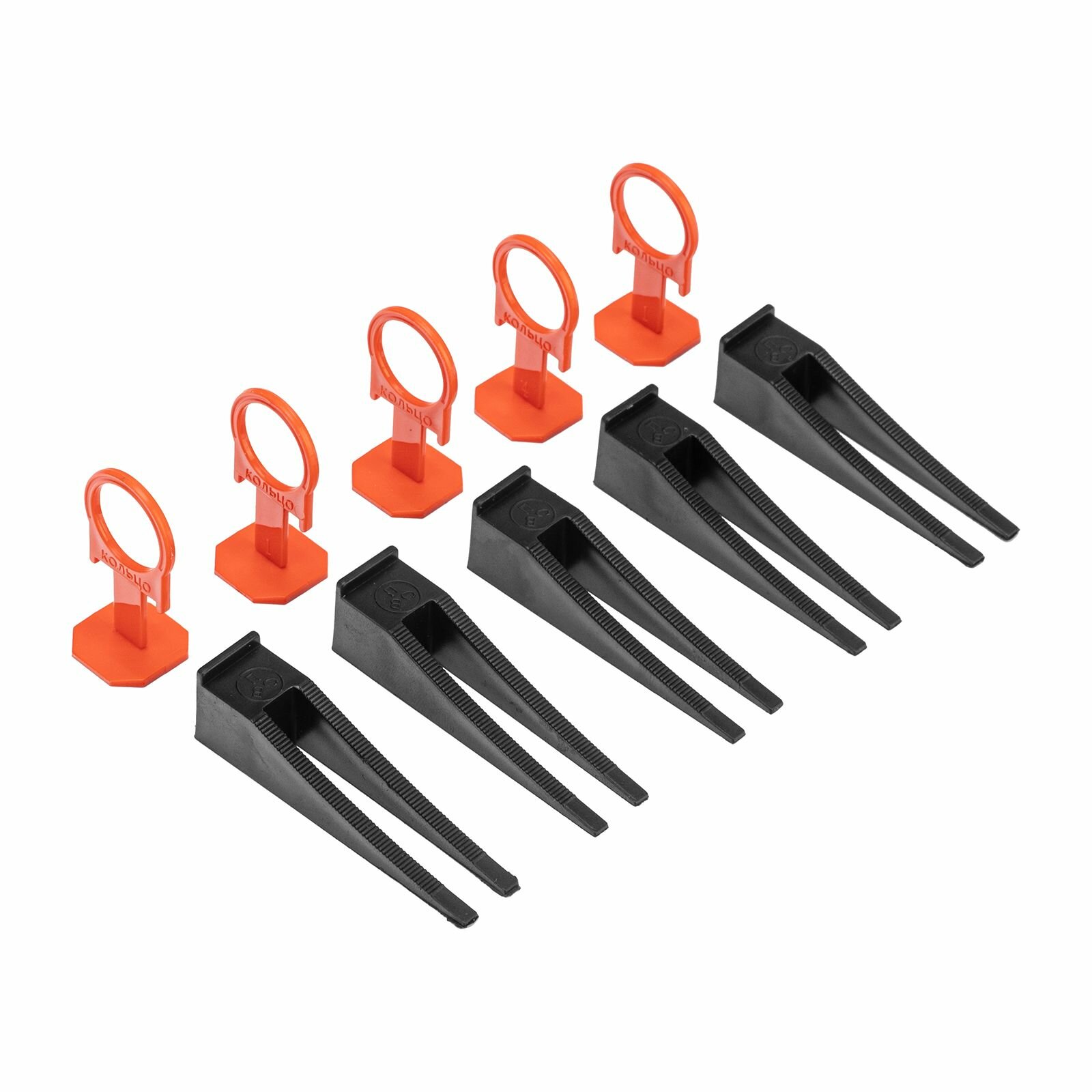 Комплект зажим + клин для системы выравнивания плитки СВП Кольцо, 50/50 шт. в ведре Сибртех, 88112