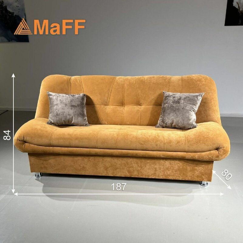 Диван, Диван-кровать Наоми оранжевый, механизм книжка, 187х80х84 см