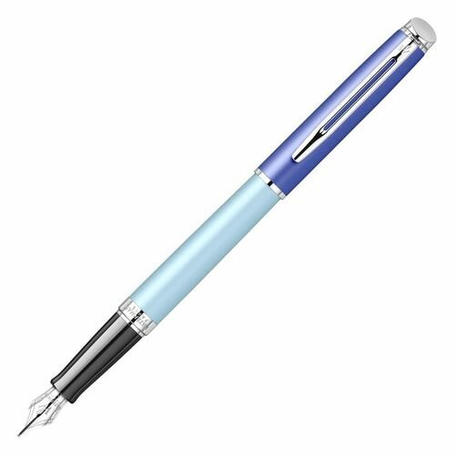 Ручка перьев. Waterman Hemisphere Colour Blocking (2179924) Blue CT F ст. нерж. подар. кор.