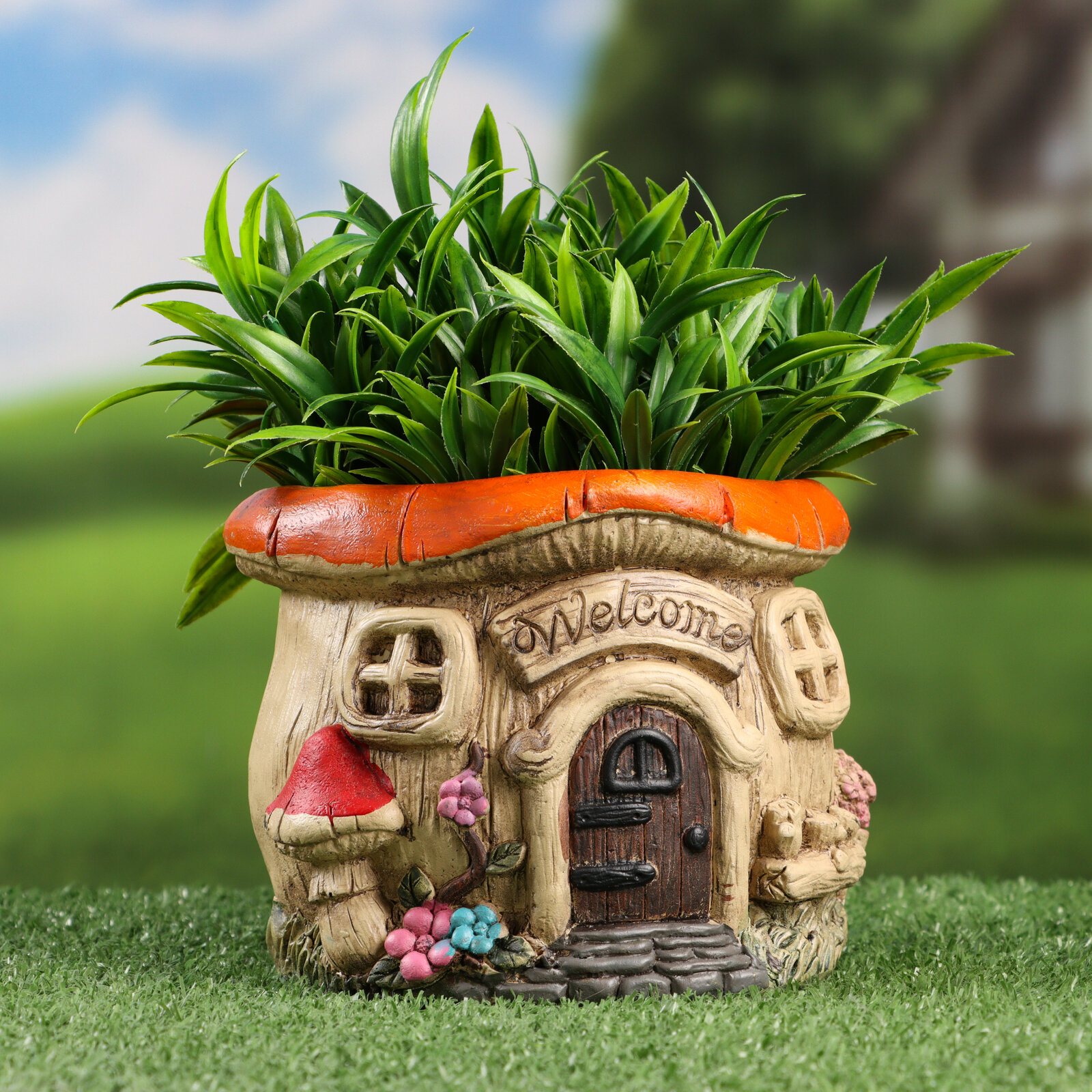 Декоративное кашпо для цветов «Домик», 14×14×11 см, керамическое, Greengo