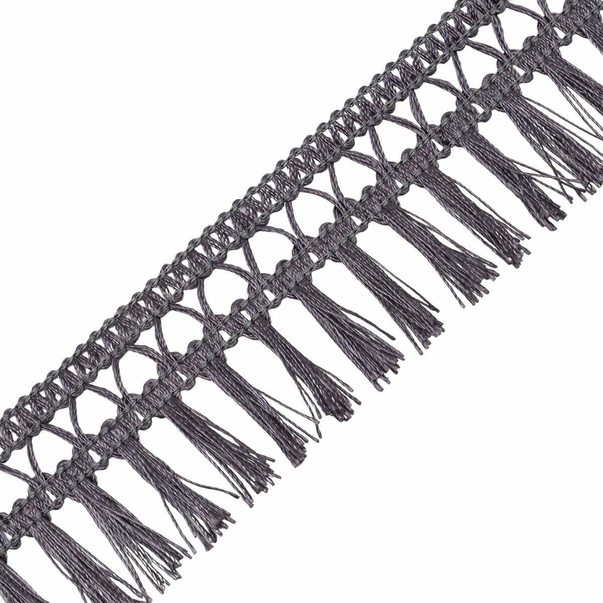 Бахрома для штор с кисточками, 5 см*25 м, для текстиля и шитья, темно-серая, Айрис