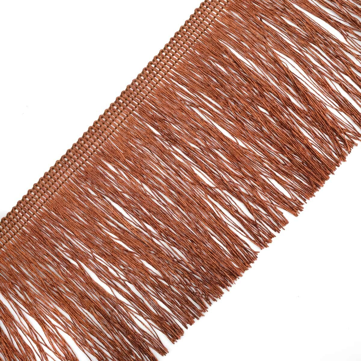 Бахрома для штор, текстиля, шитья, 12 см*25 м, нитяная, шоколадная, Айрис