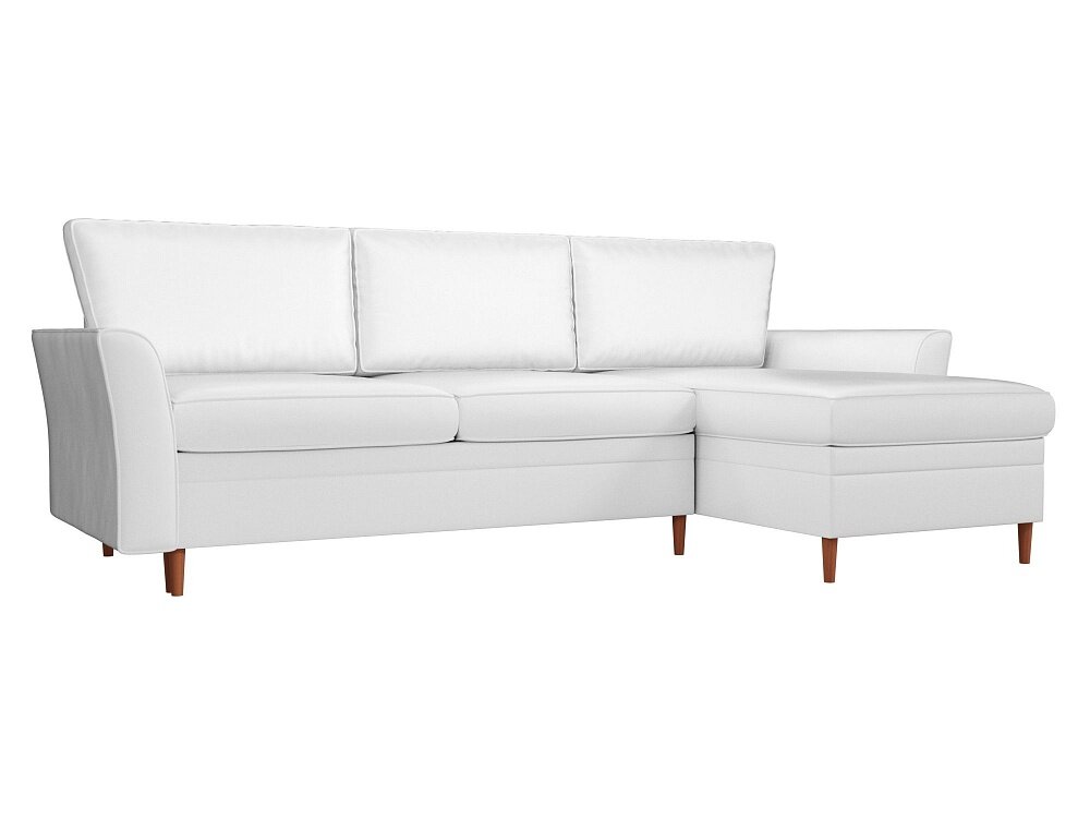 Угловой диван София Белый Экокожа, пантограф (тик-так), 228х150х90 см, с ящиком для белья