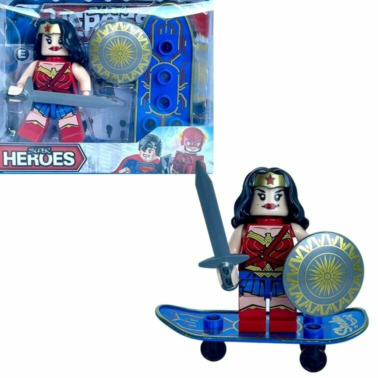 2017-42E Конструктор minifigures Super Heroes Wonder Woman, фигурка Чудо-женщина 8 см.