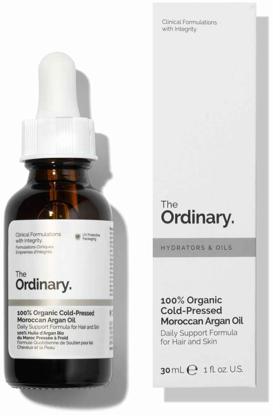 100% Organic Cold-Pressed Moroccan Argan Oil - 100% Daily Support Formula for Hair and Skin. Органическое марокканское аргановое масло холодного отжима - 30 ml