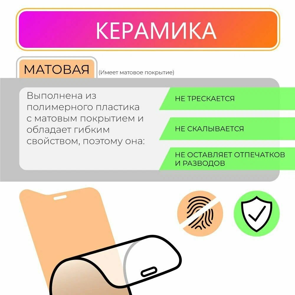Защитная пленка для Apple iPhone 15 Plus / Apple iPhone 14 Pro Max матовая керамическая
