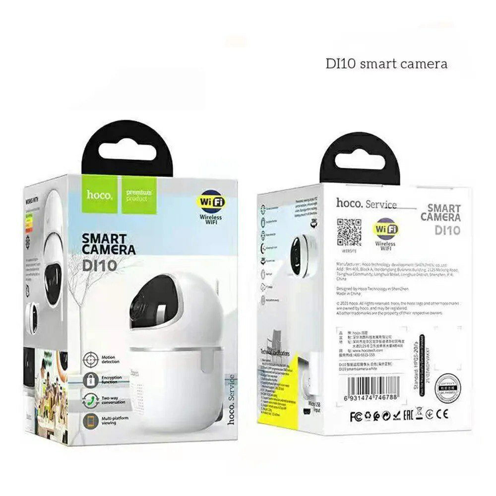 Панорамная IP-камера Hoco DI10 Smart Camera, Wi-Fi, 2 Мп, белая