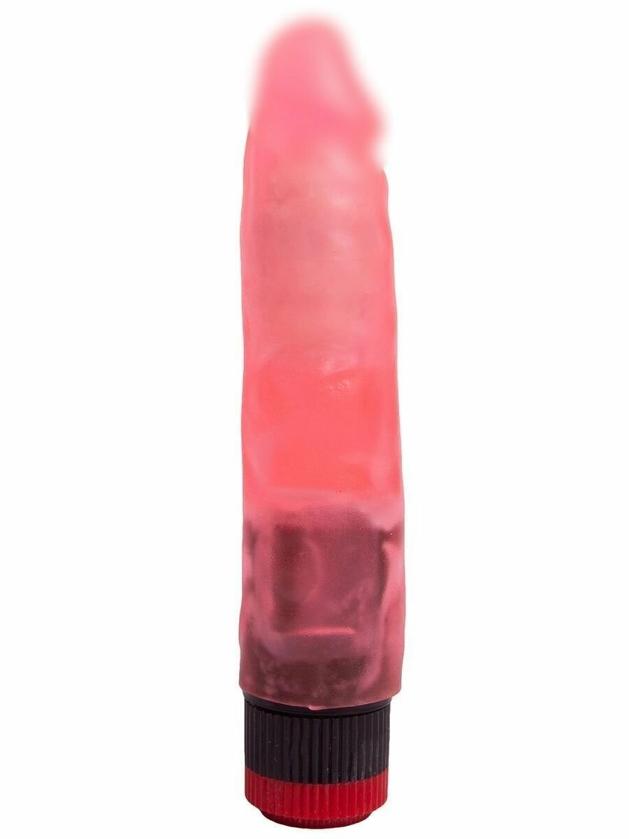 Вибратор-фаллоимитатор розового цвета, гелевый, реалистичный, 20.5см