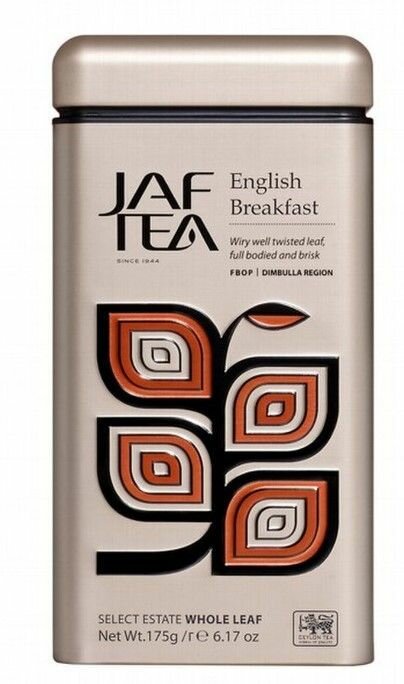 Jaf Tea English breakfast, чай чёрный, в банке, 175 грамм