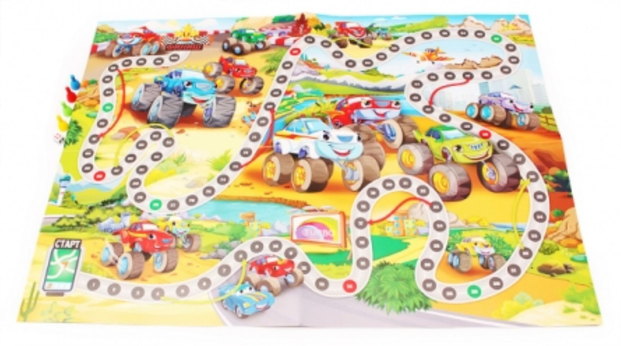 Настольная игра Рыжий Кот "Большие гонки", для 2-4 игроков, от 3 до 7 лет